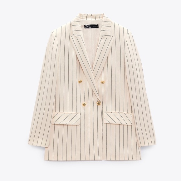 Zara | Jackets & Coats | Zara Limited Edition Linen Blend Stripped ...